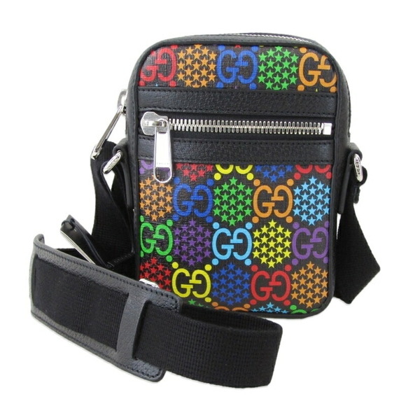 Gucci | Bags | Gucci Gg Psychedelic Leather Shoulder Bag Black | Poshmark